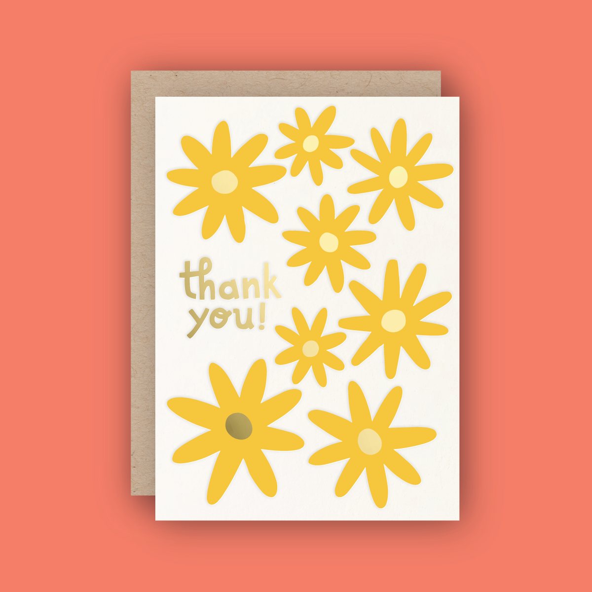 Thank You Daisy Gold Foil and Letterpress Greeting Card – Salt & Honey ...