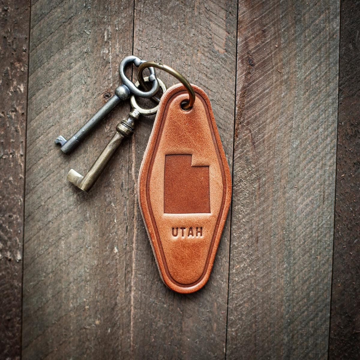 Utah Leather Keychain - Motel Style – Salt & Honey Market