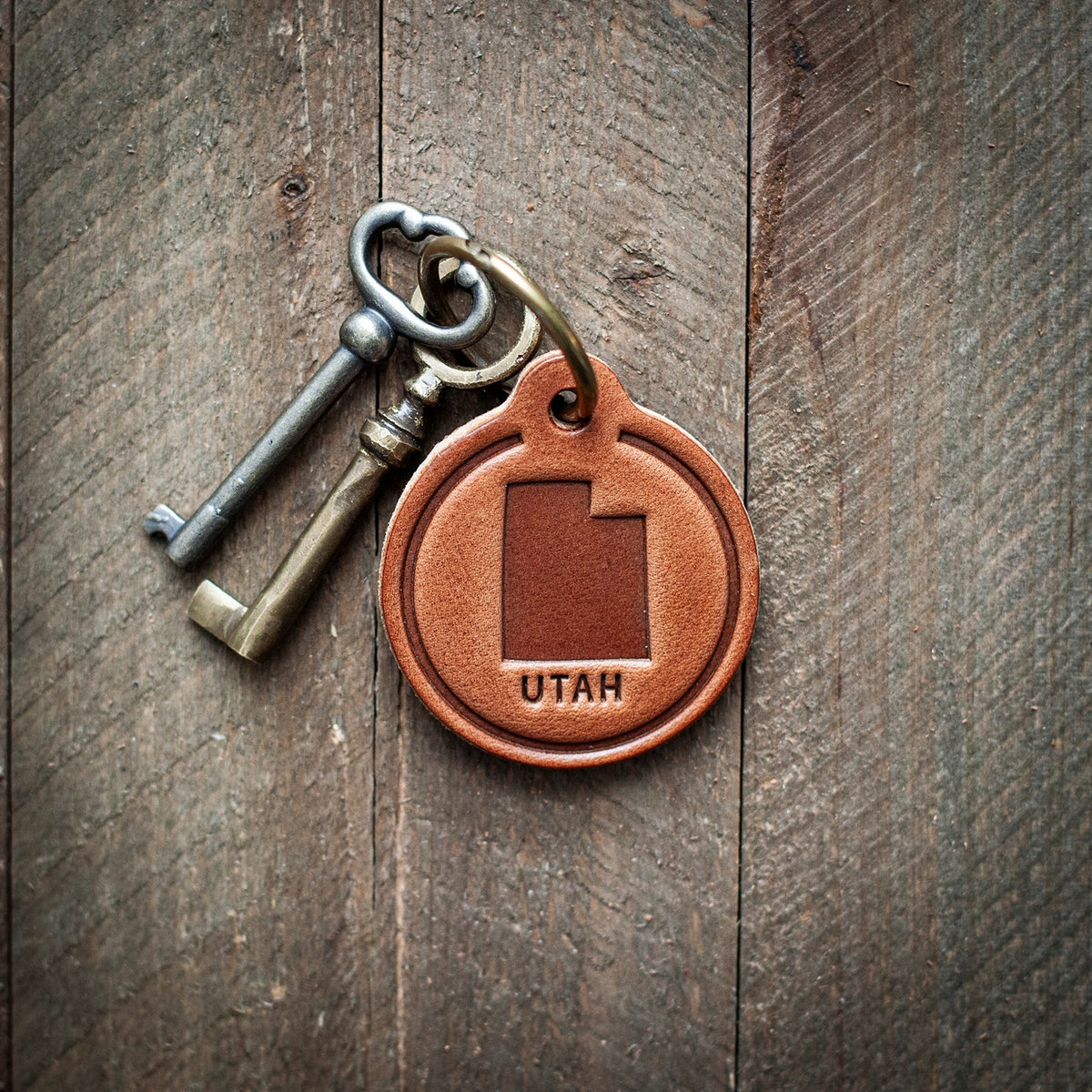 Utah Leather Keychain - Circle – Salt & Honey Market